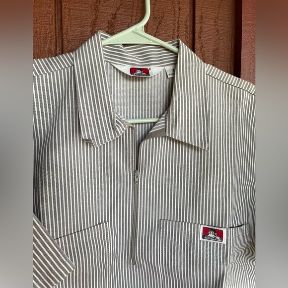 Ben Davis | Shirts | Mens Light Grey White Stripped Half Zip Ben Davis ...